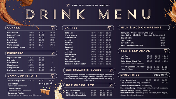 Menu – The Proving Grounds Coffee & Ice Cream