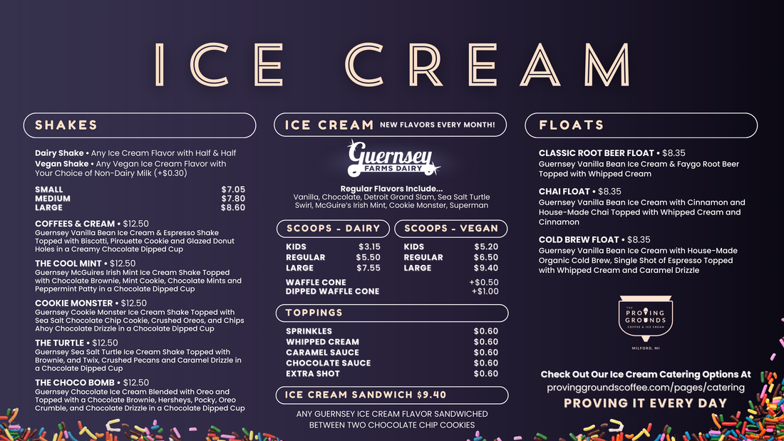 Menu – The Proving Grounds Coffee & Ice Cream